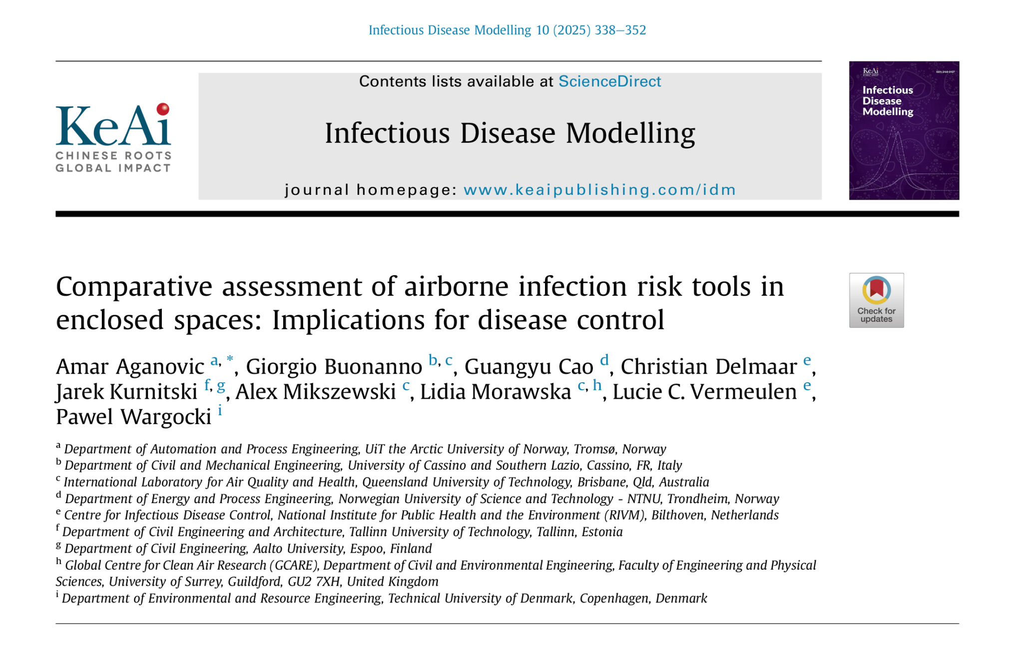 Comparative assessment of airborne infection risk tools in enclosed ...