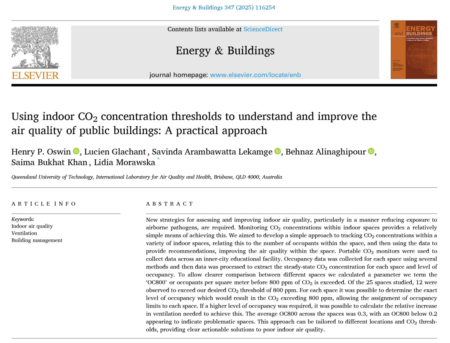 Using Indoor CO2 Concentration Thresholds to Understand and Improve the ...